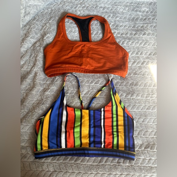 Fleo | Intimates & Sleepwear | Colorful Striped And Orange Sports Bras ...